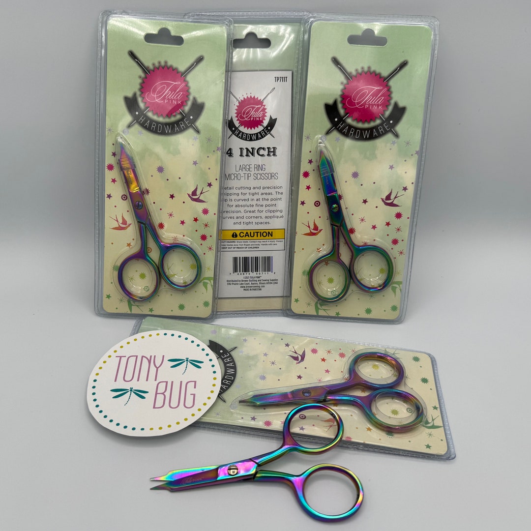 Tula Pink Micro Tip Scissor ~ Tula Pink Hardware ~ 4 Inch Large Ring ...