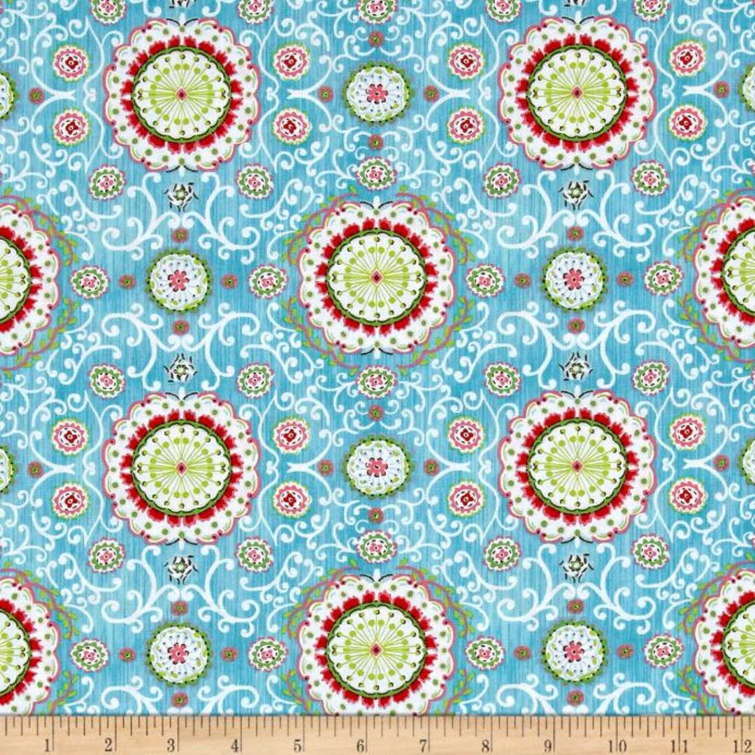 Freespirit Cheer Medallions in Blue, From the Winterland Collection by ...