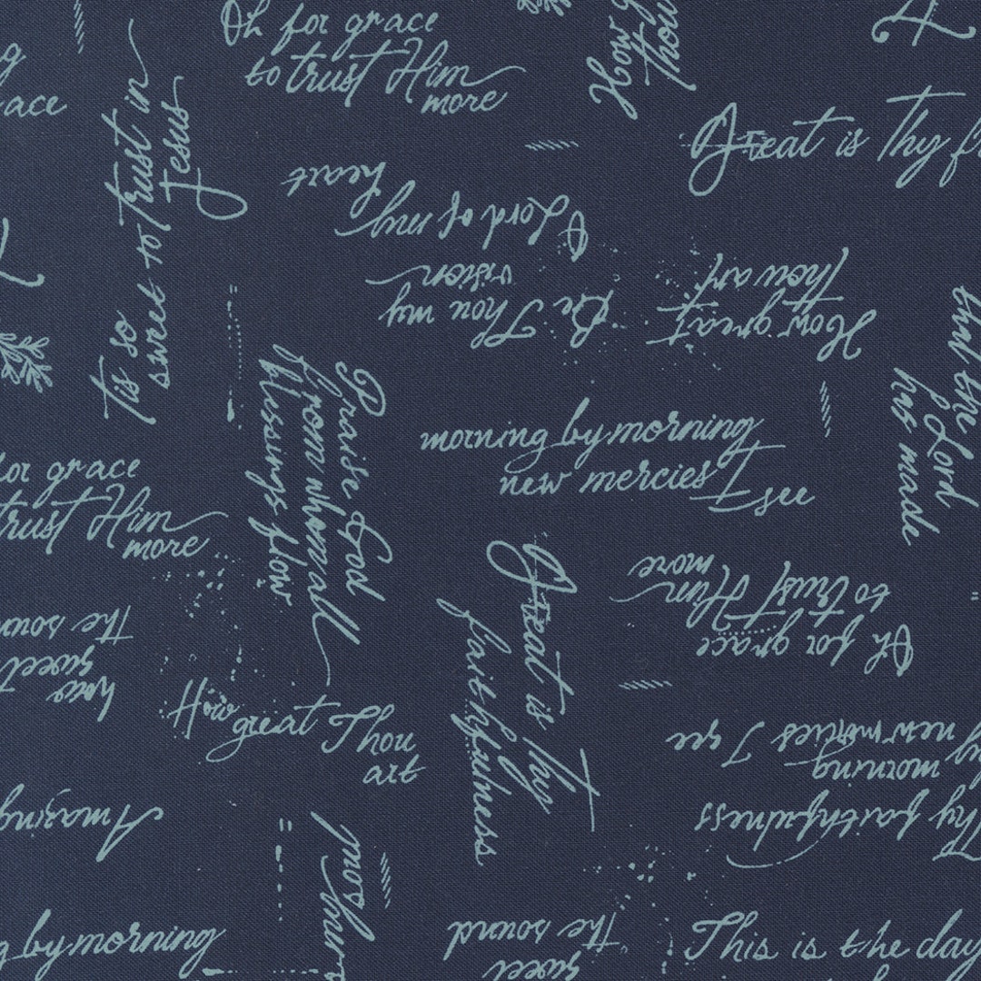 Moda Songbook A New Page Hymn Text Script Navy Stephanie Sliwinski ...