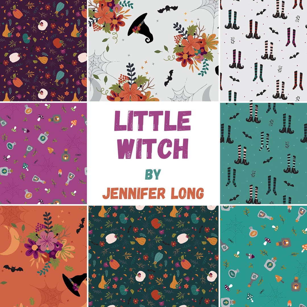 Jill Howarth Little Witch Half Yard Bundle of 8 Prints ~ 100% Cotton ...