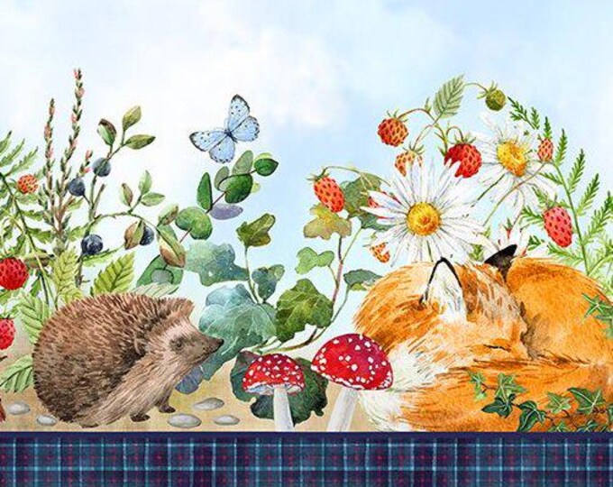 Jason Yenter Hedgehog Hollow Border Print ~ 100% Cotton Fabric by in ...