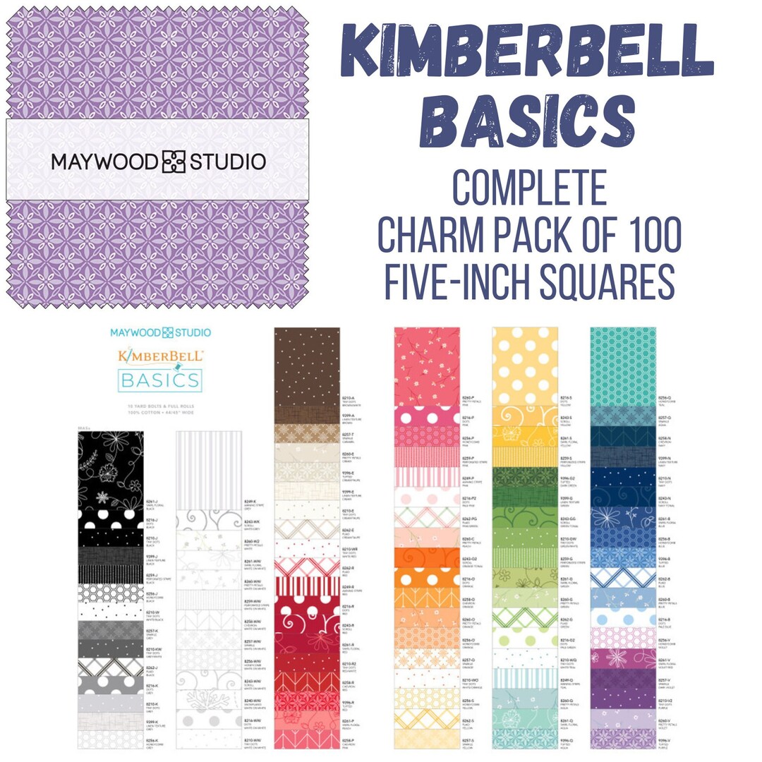 Kimberbell Basics Charm Pack of 100 Complete Set of 5 Squares by ...
