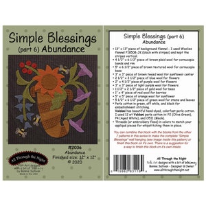 Simple Blessings Quilt Pattern Set by Bonnie Sullivan / All Through the Night ~ 8 Block of the ...