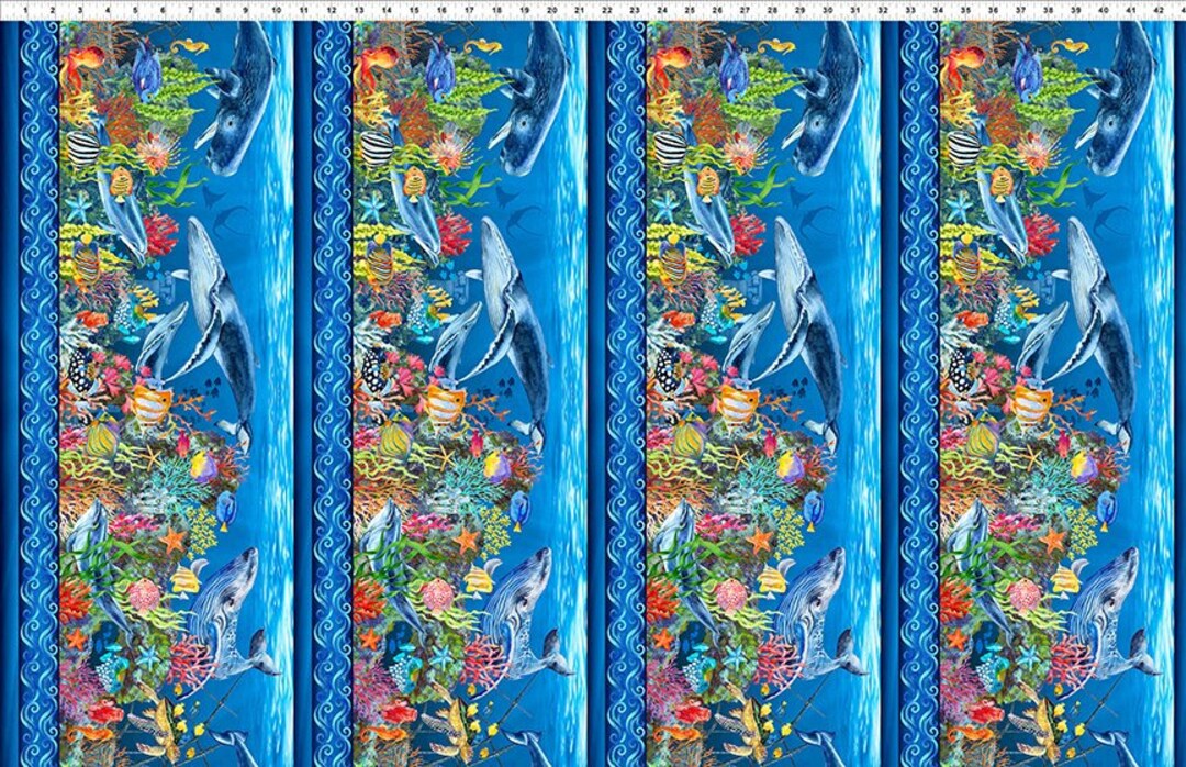 Jason Yenter Calypso II Border Print 100% Cotton Fabric by - Etsy