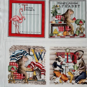 Riley Blake Hungry Animal Alphabet Soft Book Panel 100% Cotton Fabric ...