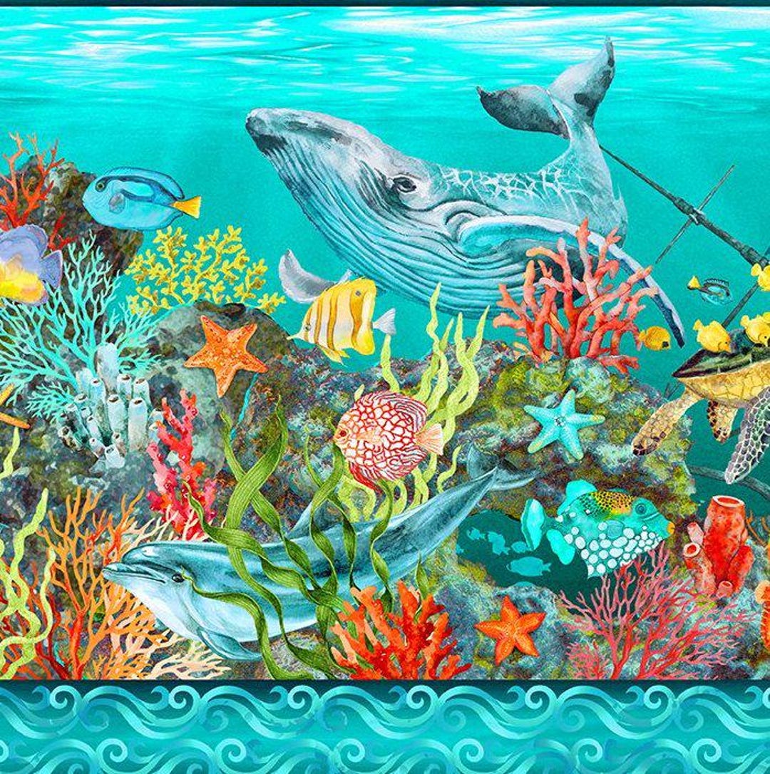 Jason Yenter ~ Calypso II Border Print ~ 100% Cotton Fabric by in the ...