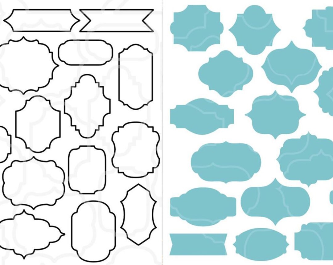 Frames and Labels SVG Bundle: 60 Outline Designs (digital Download) - Etsy