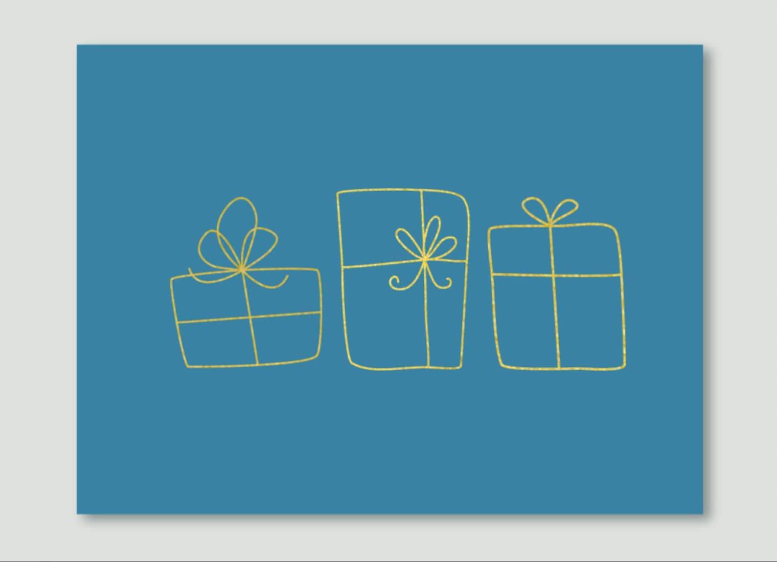 Monoline Gift Box Clipart PNG Foil Quill Birthday Presents - Etsy