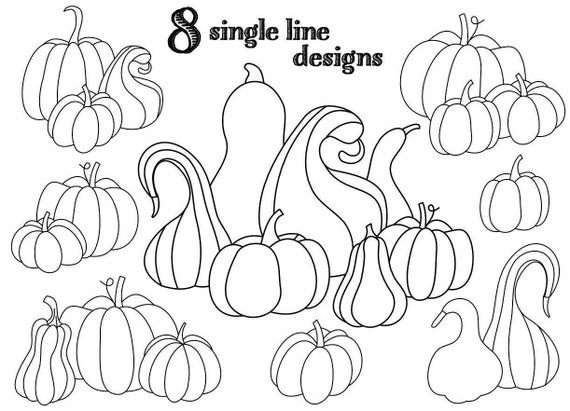 Single Line Pumpkin Patch SVG Bundle Foil Quill Pumpkins SVG | Etsy