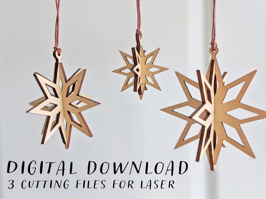 3D Laser Cut Eight-pointed Star SVG Download - Etsy