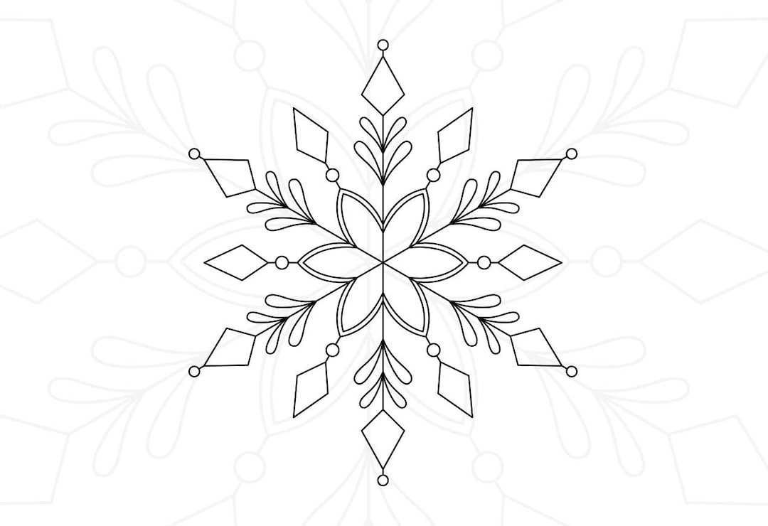 Single Line Snowflake SVG - Foil Quill Christmas SVG - Hand Drawn Dxf ...