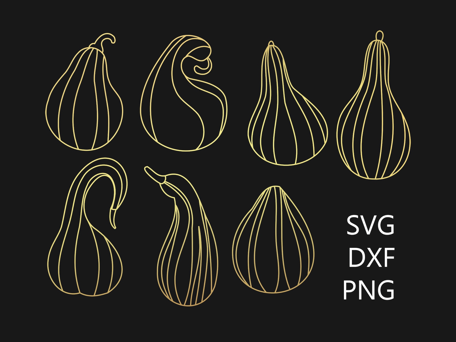 Gourd SVG Bundle Foil Quill Gourds SVG Single Line Squash - Etsy