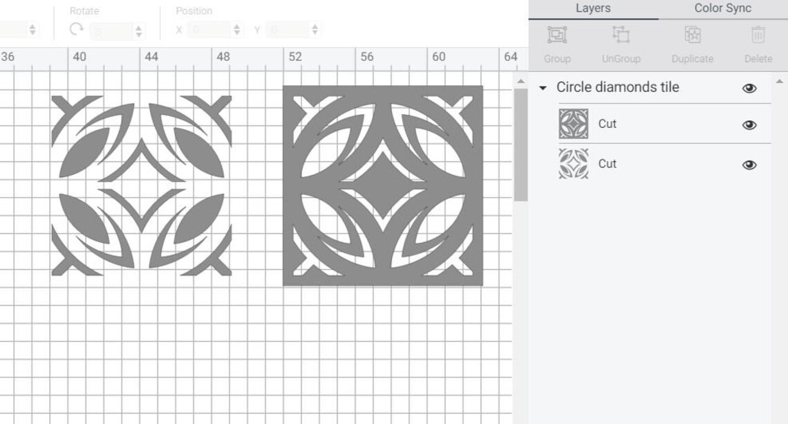 Modern Tile Stencil DOWNLOAD SVG - Geometric Tile Template - All Over ...