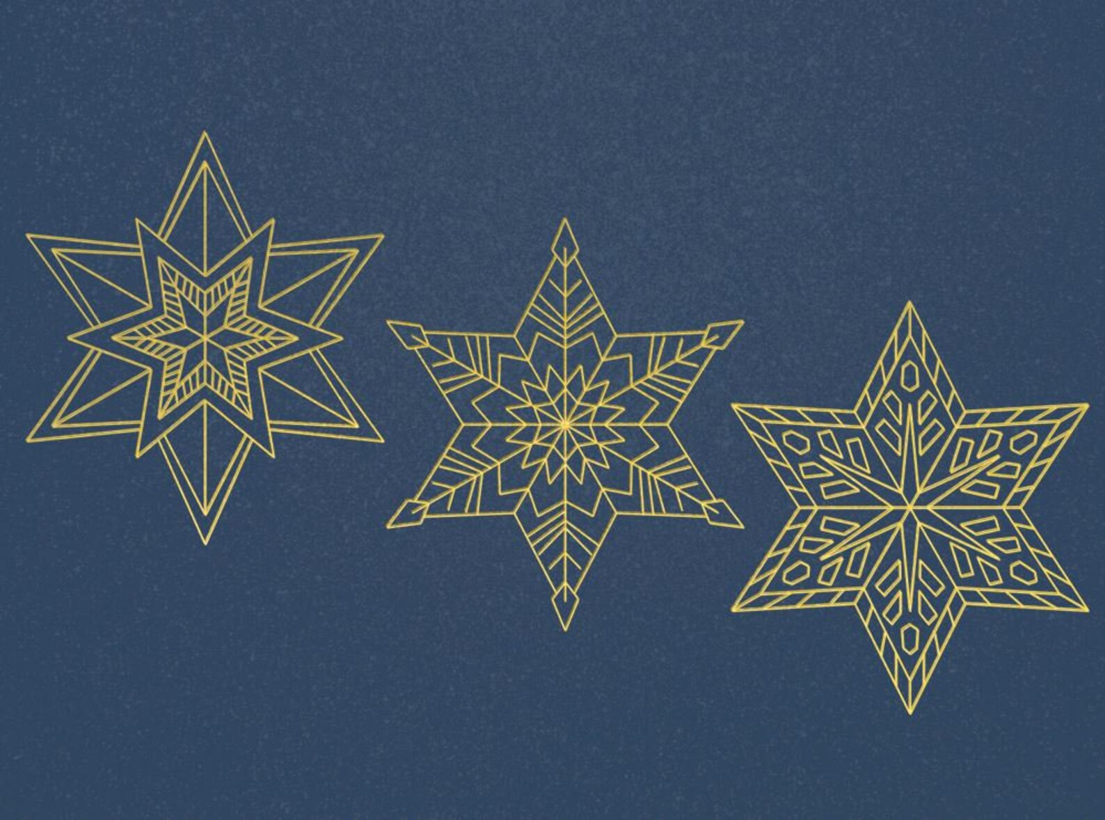 Single Line Snowflake Stars SVG BUNDLE Foil Quill Holiday | Etsy