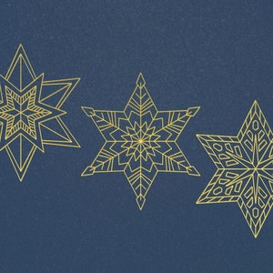 Single Line Snowflake Stars SVG BUNDLE - Foil Quill Holiday SVG - Hand ...