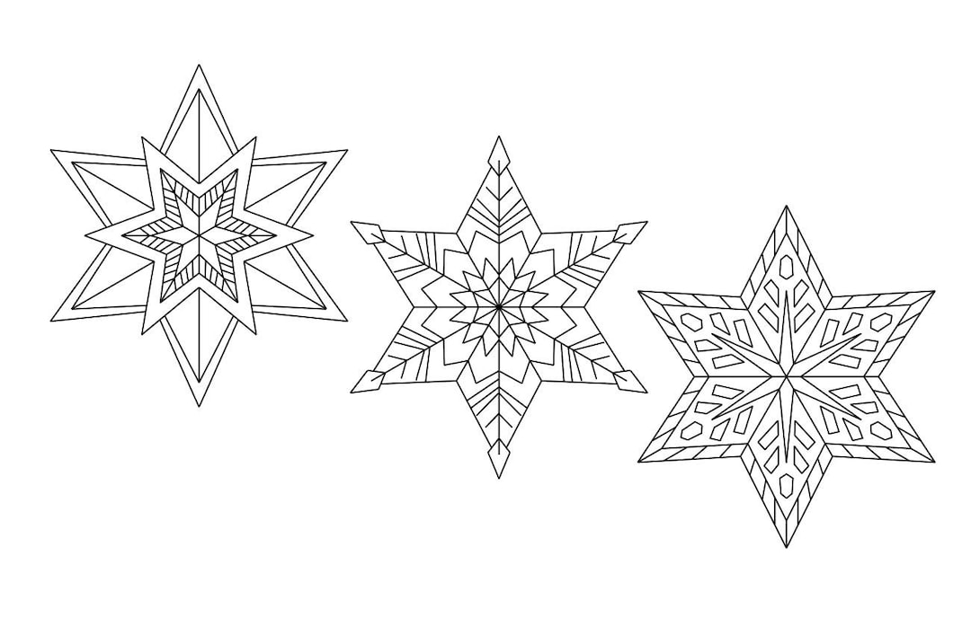 Single Line Snowflake Stars SVG BUNDLE - Foil Quill Holiday SVG - Hand ...