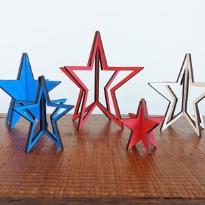 3D Star Laser Files - Cut File July 4 Decor SVG - Glowforge Project - Etsy