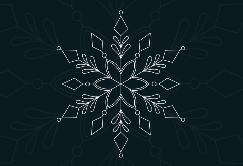 Single Line Snowflake SVG Foil Quill Christmas SVG Hand | Etsy
