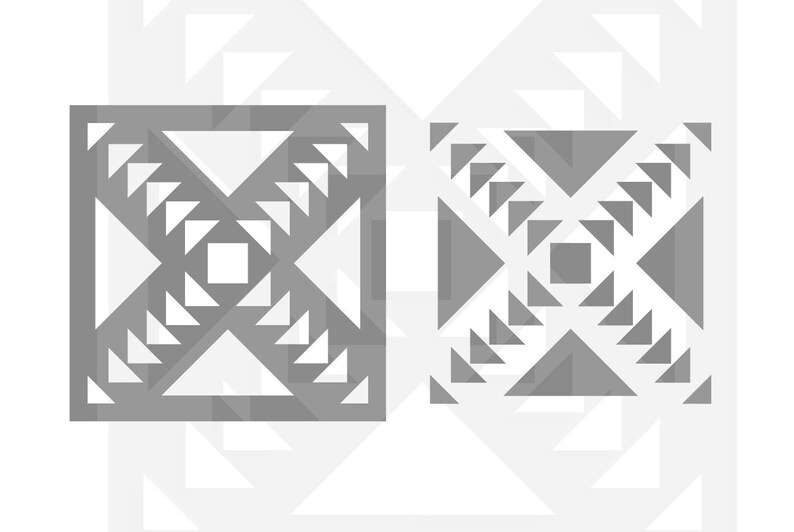Aztec Tile Stencil DOWNLOAD SVG Geometric Tile Template - Etsy Norway