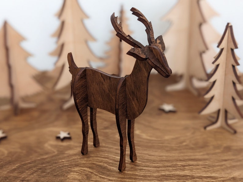 3D Deer Laser Cut Files Christmas - Etsy