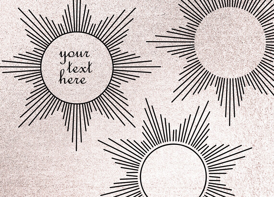 Single Line Sun SVG Foil Quill Sun monogram SVG Single | Etsy