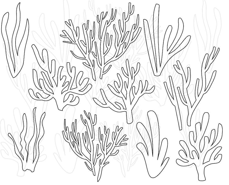 Coral and Seaweed SVG Bundle Underwater Cut Files Ocean - Etsy UK