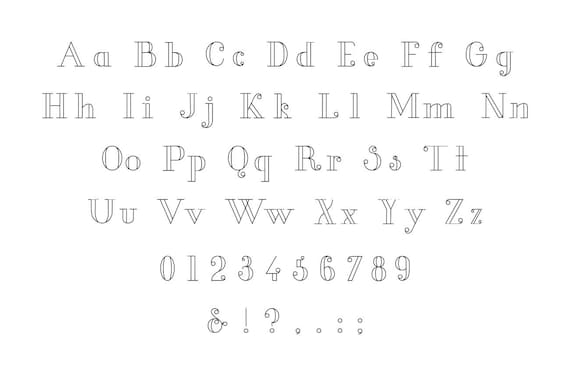 Single Line Font SVG Foil Quill Serif Font Single Line - Etsy