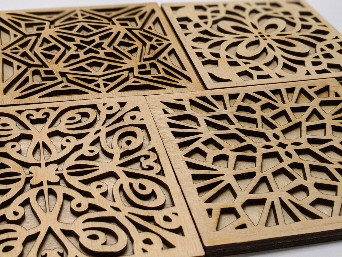 Square Coasters Digital Download Laser Cut Mandala Coaster - Etsy