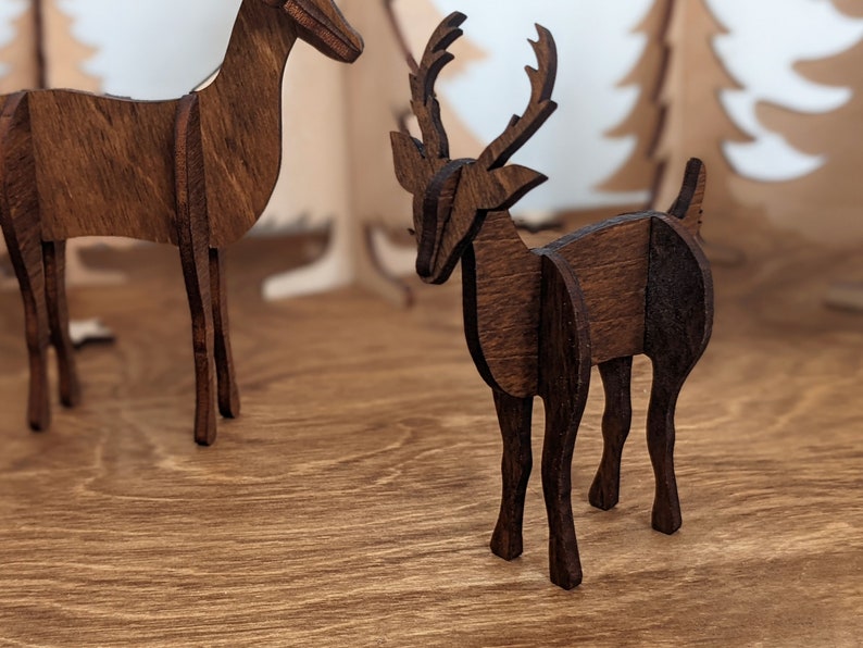 3D Deer Laser Cut Files Christmas - Etsy