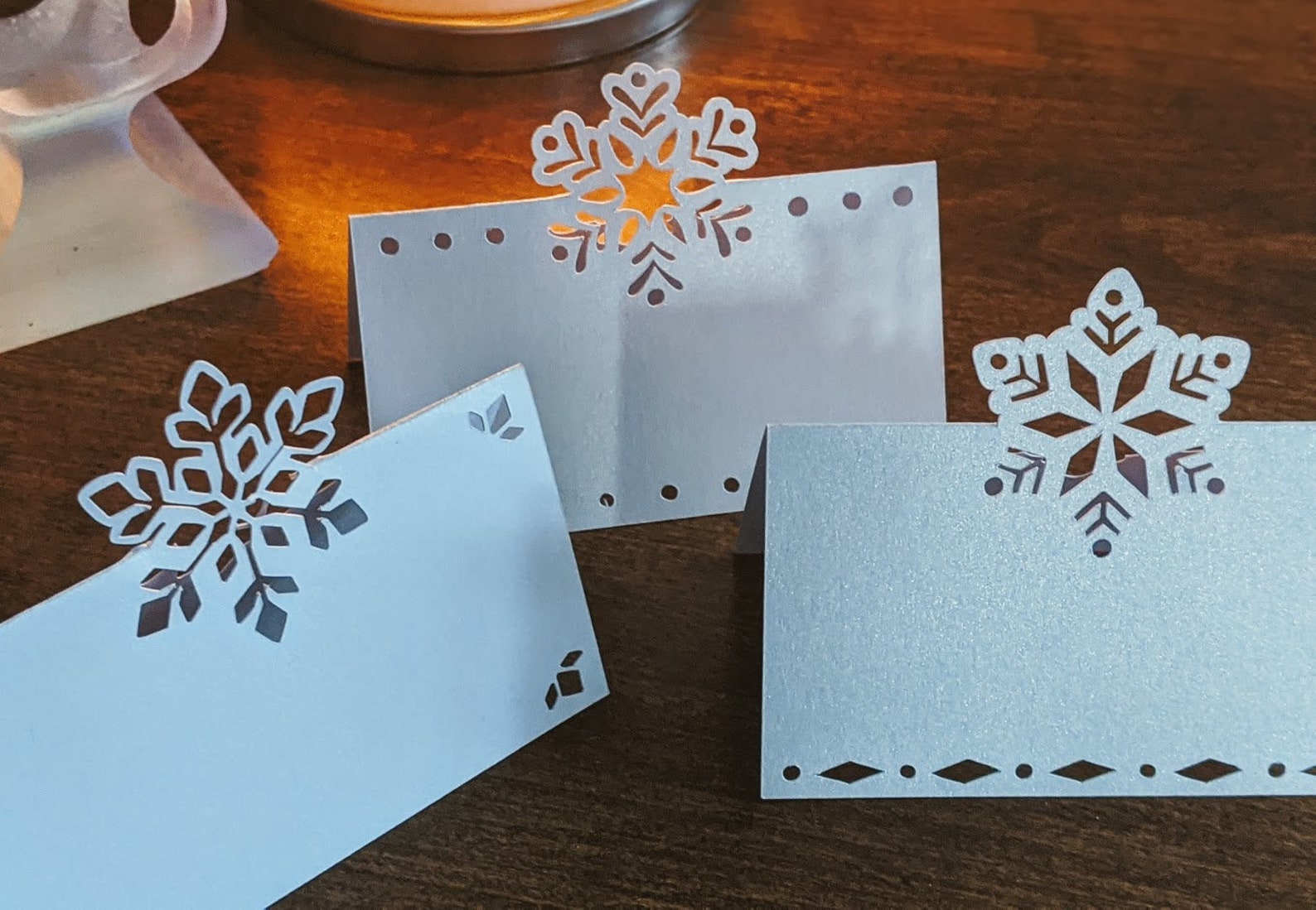 Set of 3 Snowflake Pop-up Placecard SVG 3D Placecard SVG - Etsy