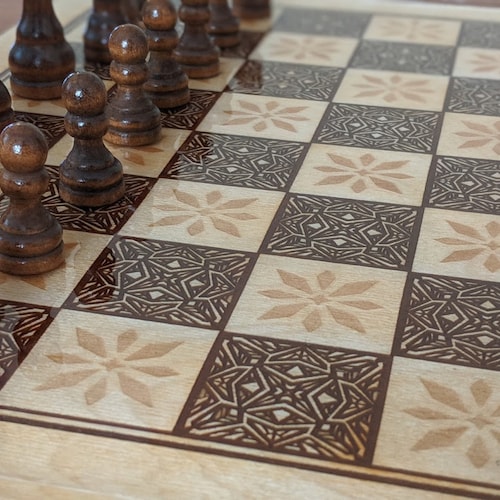 Laser Engraved Chess Board DXF Download - Etsy