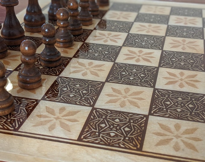 Laser Engraved Chess Board DXF Download - Etsy
