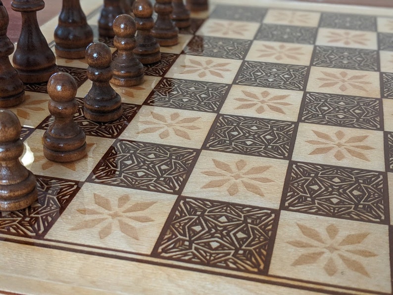 Laser Engraved Chess Board DXF Download - Etsy
