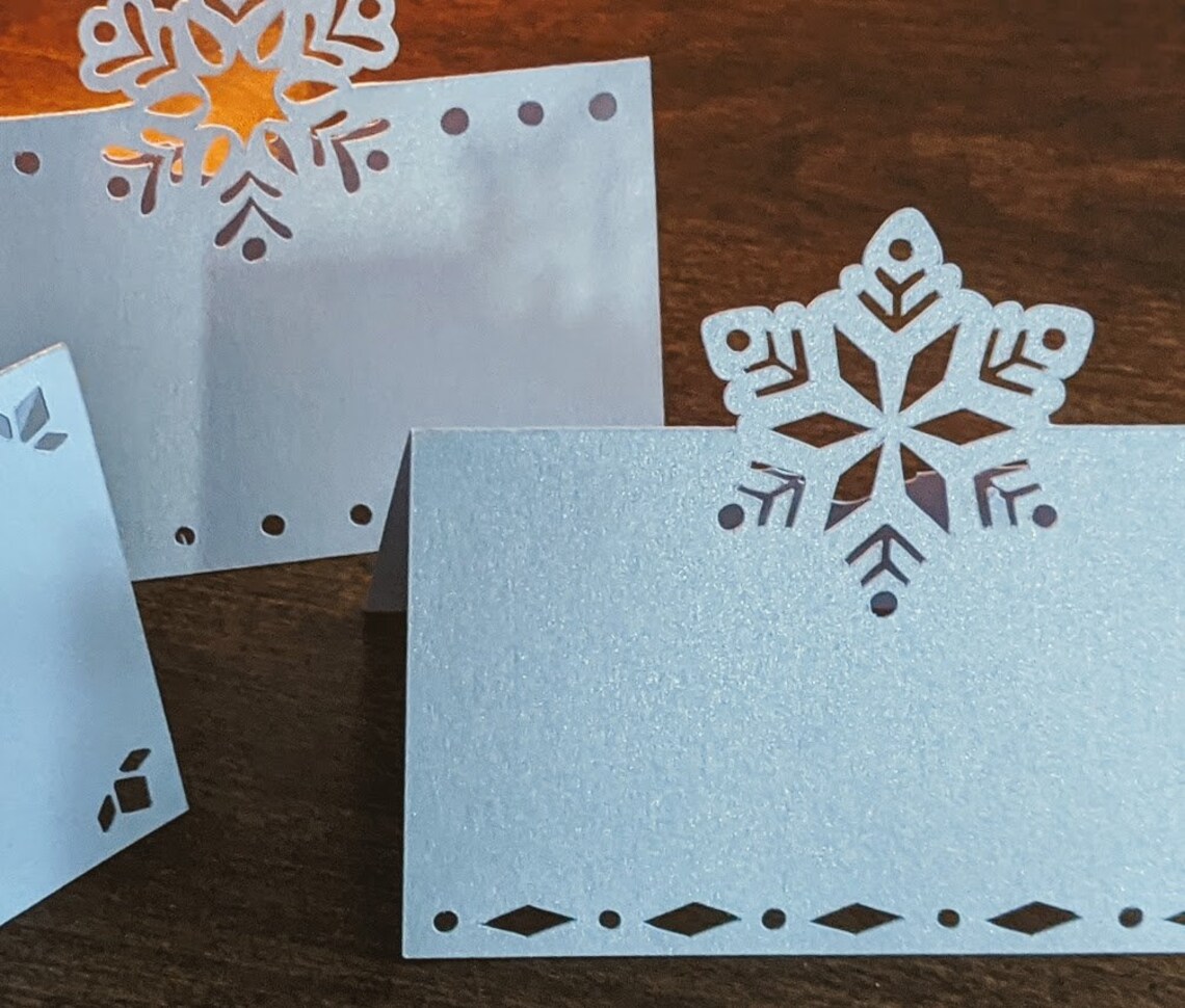 Set of 3 Snowflake Pop-up Placecard SVG 3D Placecard SVG - Etsy