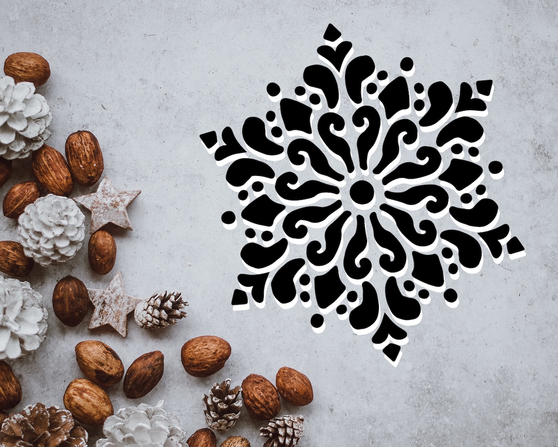 Flocon de neige Pochoir SVG Christmas DXF Laser Cut Snowf | Etsy