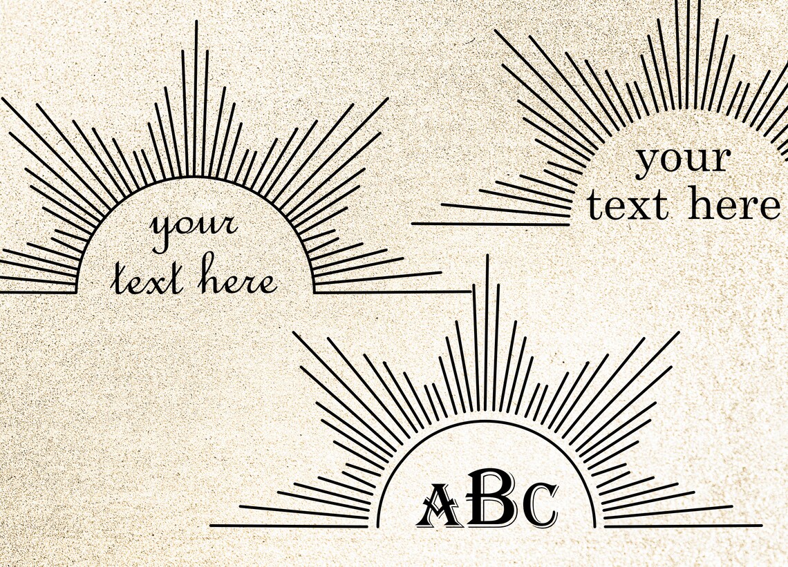 Single Line Sun SVG Foil Quill Sun monogram SVG Single | Etsy