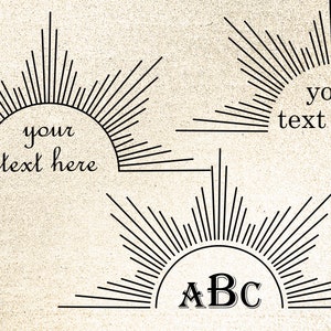 Single Line Sun SVG - Foil Quill Sun Monogram SVG - Single Line ...