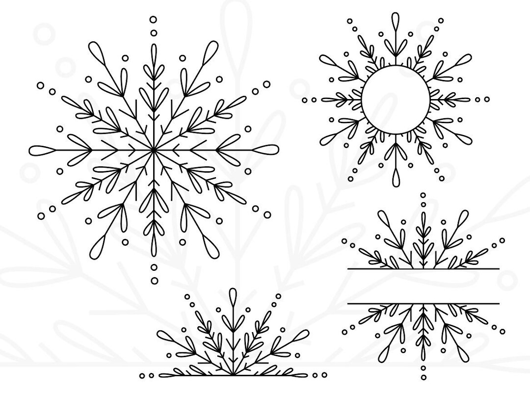 Single Line Snowflake SVG BUNDLE - Foil Quill Christmas SVG - Hand ...