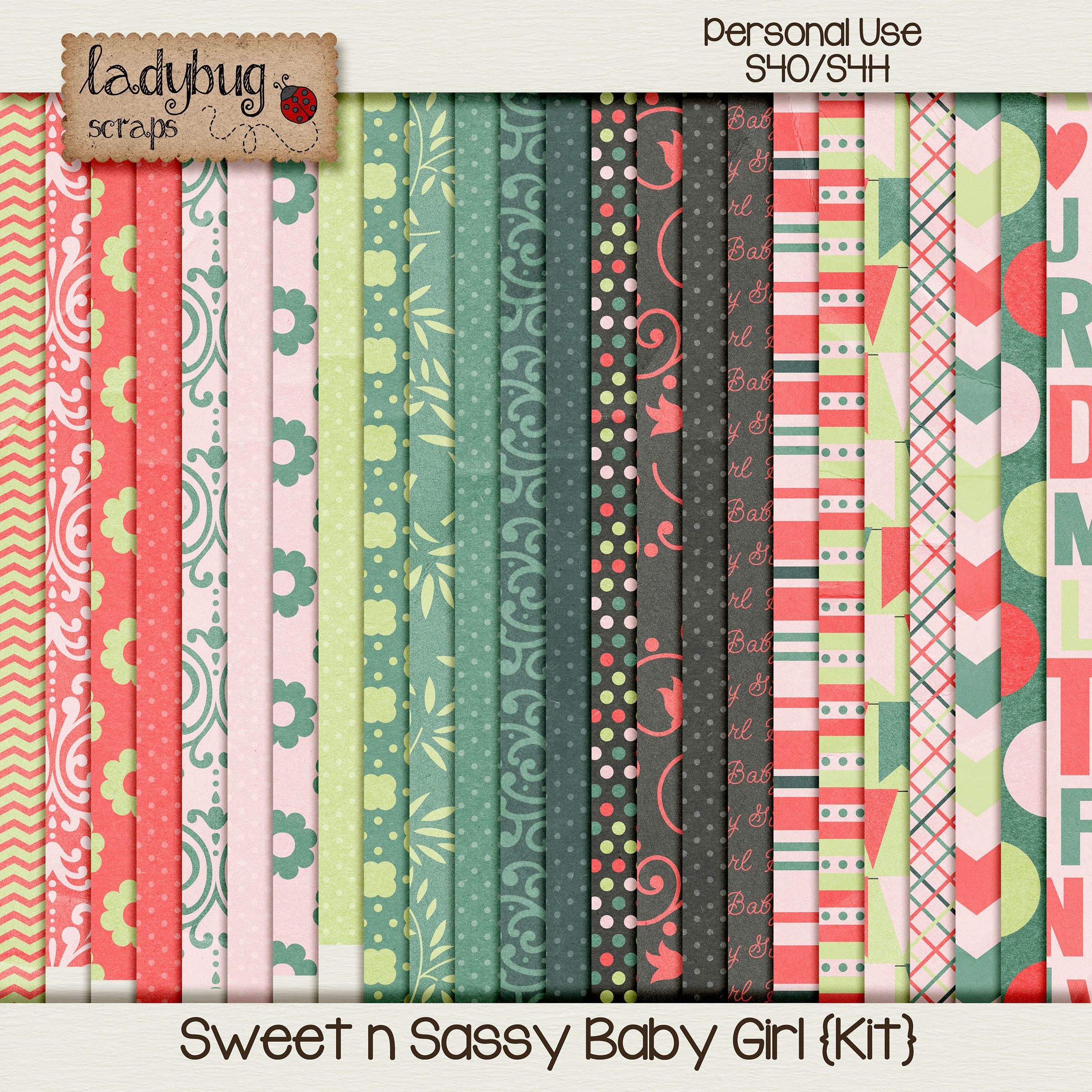 Sweet N Sassy Baby Girl digital Scrapbooking Kit - Etsy
