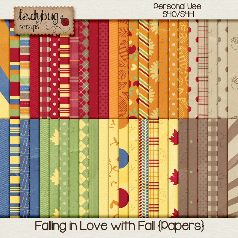 Falling in Love With Fall {digital Scrapbooking Kit} - Etsy