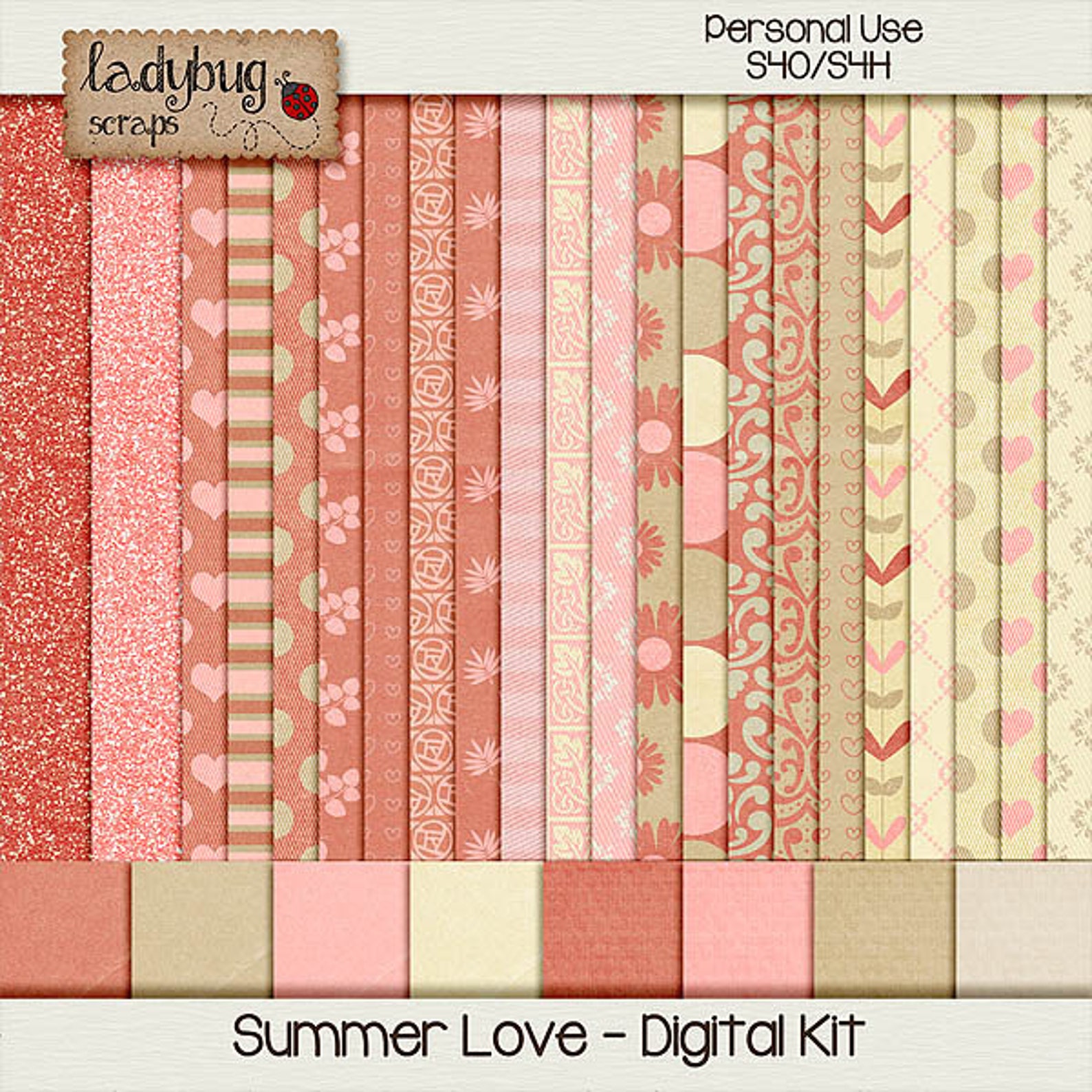 Summer Love Digital Scrapbooking Kit Etsy