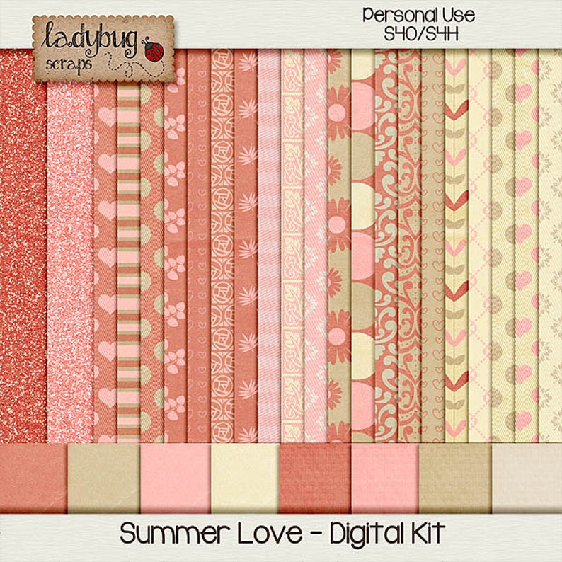 Summer Love - Digital Scrapbooking Kit - Etsy