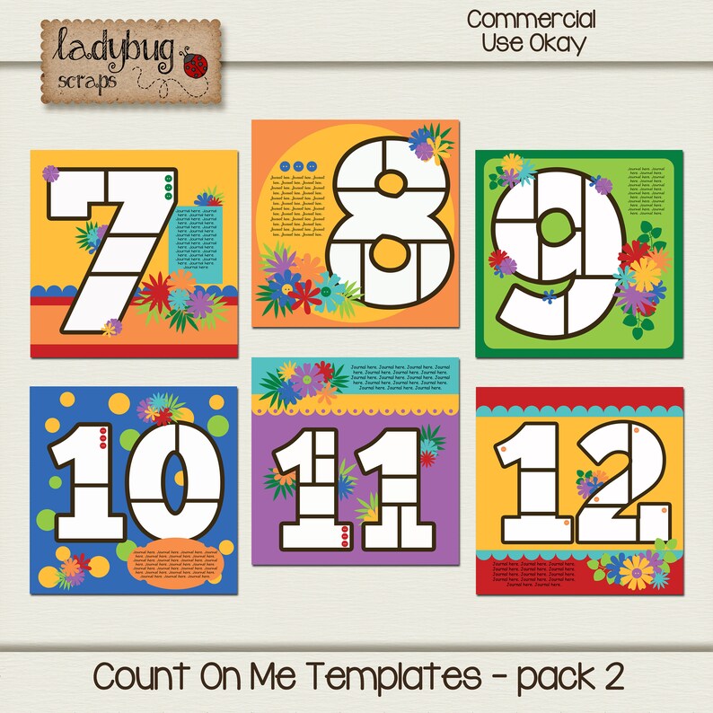 Count on Me Templates - Pack 2 - Etsy