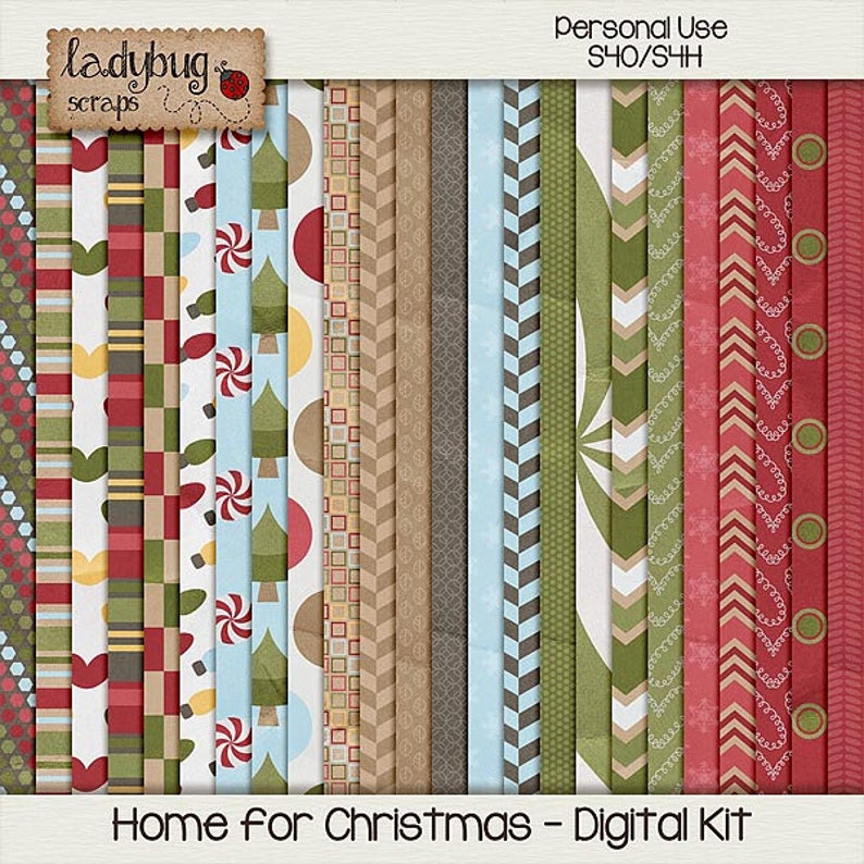 Home for Christmas {high Quality Digital Scrapbooking Kit} Christmas ...