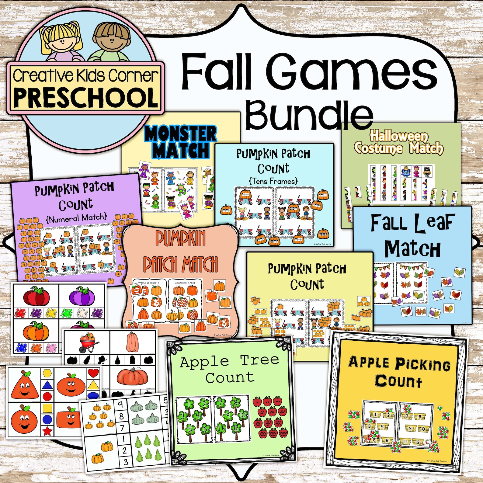 Fall Game Bundle {preschool File Folder and Clip-it Games} - Etsy
