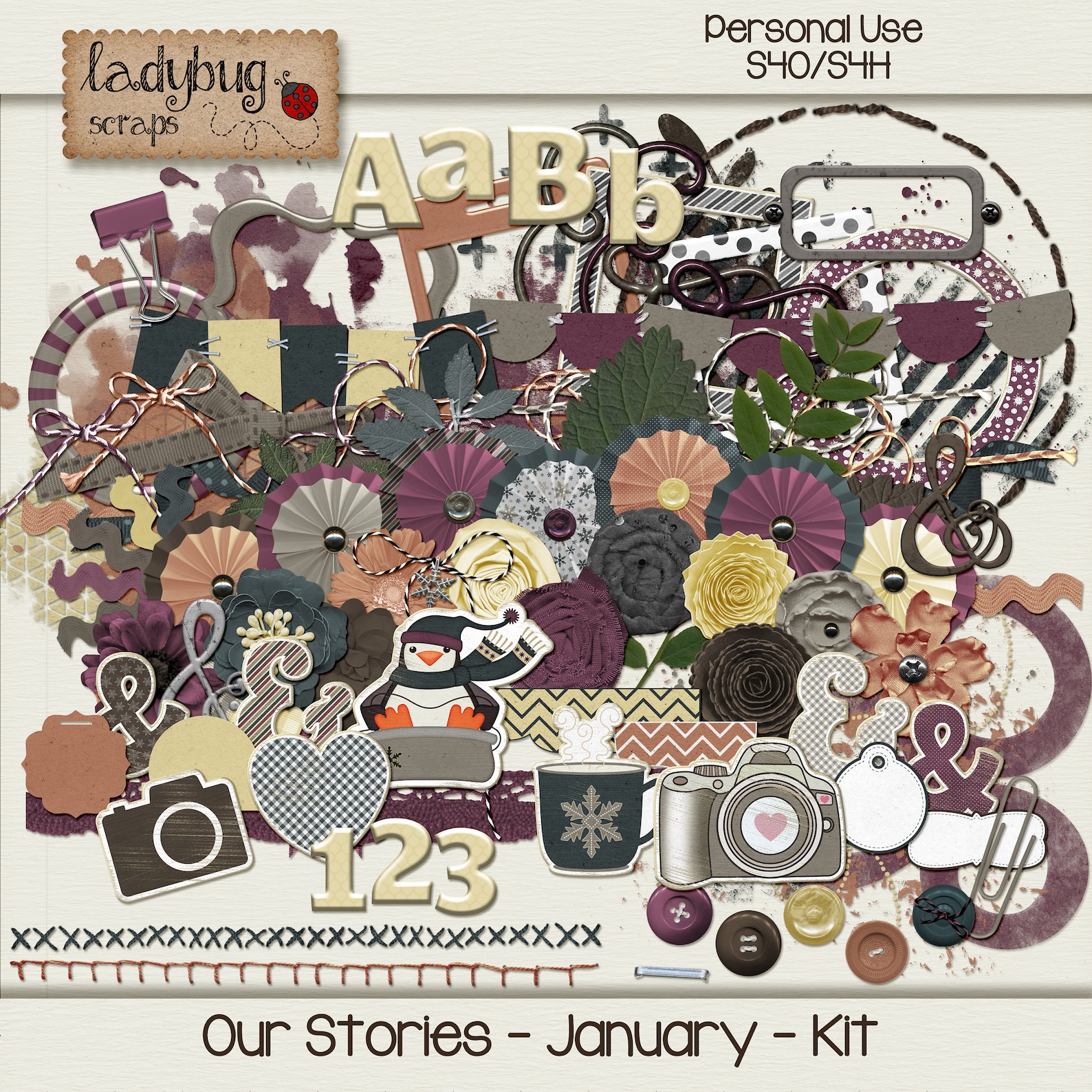 Our Stories - January - Digital Scrapbook Kit - Etsy