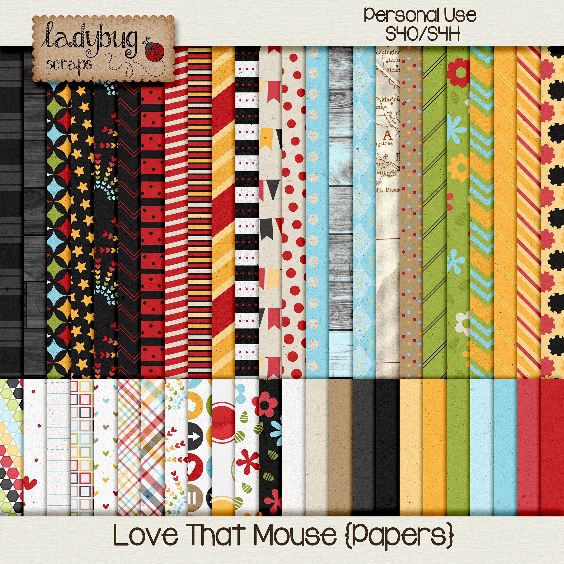 Love That Mouse {digital Scrapbooking Kit} Digital Scrapbook Papers and ...