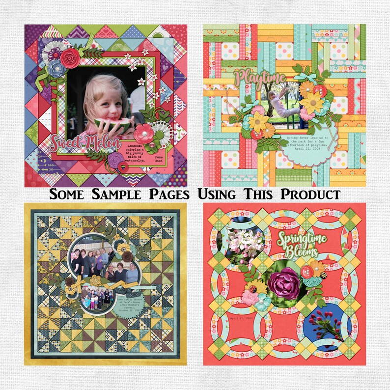 Inspired by Quilts Templates Bundle {digital Scrapbooking Templates} - Etsy