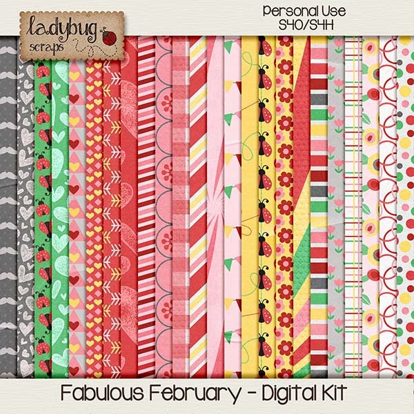 Fabulous February Digital Scrapbooking Kit - Etsy