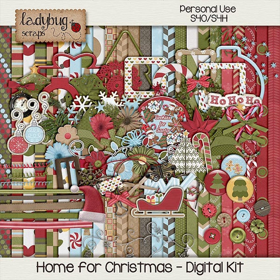 Home for Christmas {high Quality Digital Scrapbooking Kit} Christmas ...
